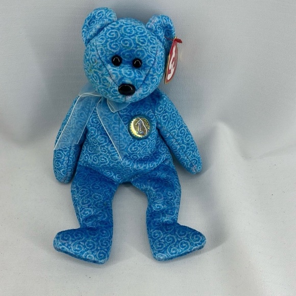 Ty | Toys | Blue Swirl Pattern Teddy Bear | Poshmark